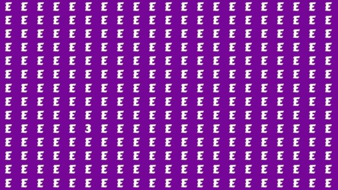 Optická hádanka. Najděte číslo 3 schované mezi písmeny E