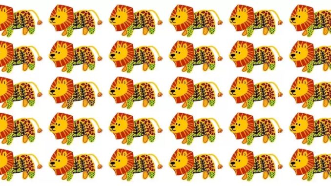 Najděte na obrázku jednoho lišícího se lva. Zvládnou to jen ti bystří